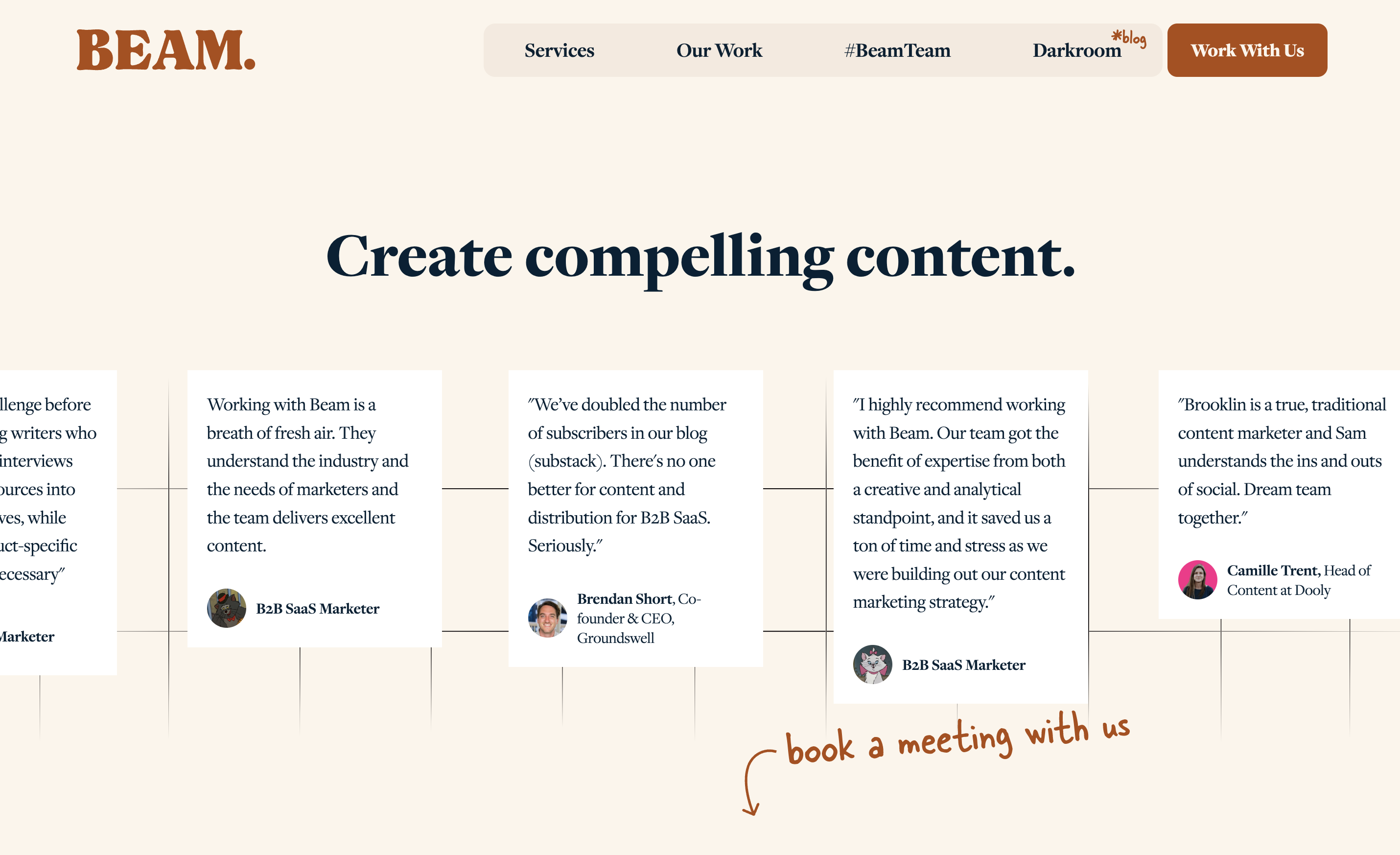 Work With Us | BEAM Content